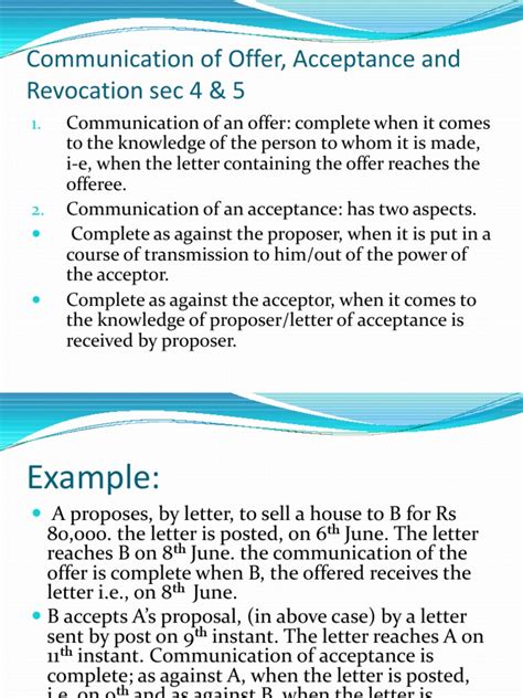Communication Of Offer Acceptance And Revocation Pdf Offer And Acceptance