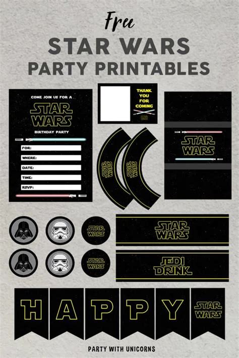 Star Wars Party Printables Free Download Party With Unicorns