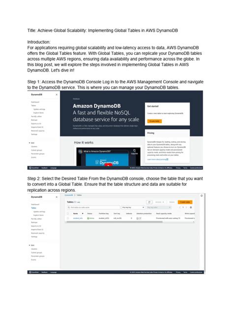 Aws Lab Implement Global Tables Pdf Amazon Web Services