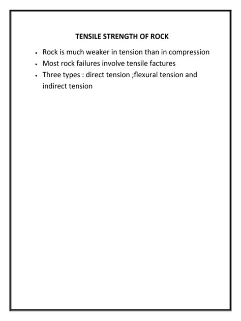Tensile Strength Of Rock Pdf