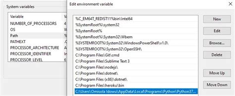 Как добавить Python в переменную Path Windows