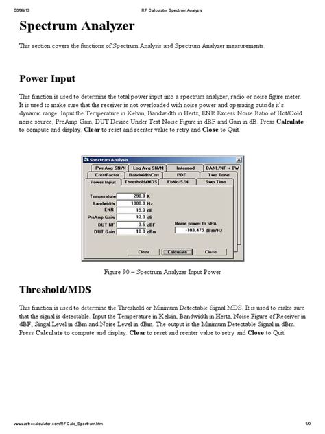 Pdf Rf Calculator Spectrum Analysis Dokumentips