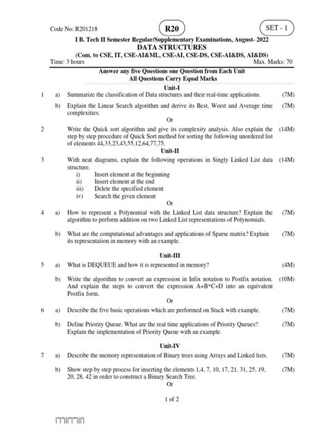 Data Structures Aug 2022 Pdf Time Complexity Theoretical Computer