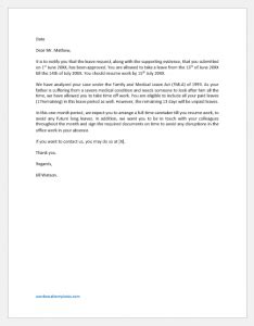 FMLA Notification Letter To Employee Download Edit Copy