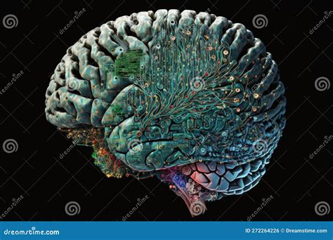 Brain Implanted With Artificial Inteligence Microchips Ai Brain Human