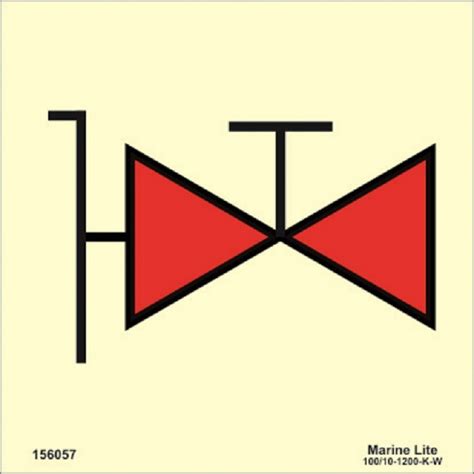 Isolation Valve 150x150mm Material Symbol Photoluminescent Self Adhesive Vinyl