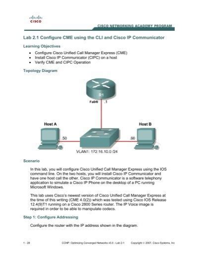 Lab Configure CME Using The CLI And Cisco IP Communicator