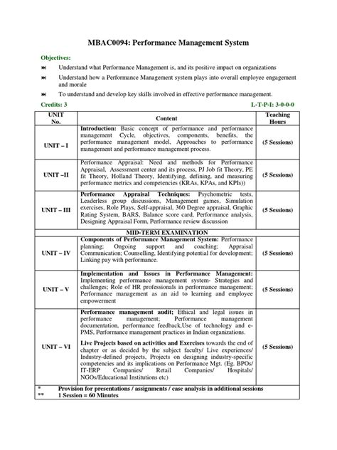 Mbac0094 Performance Management System Pdf Performance Appraisal System