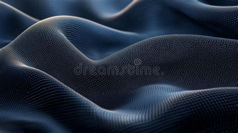 Abstract Blue Wave Pattern With Subtle Light Reflection Stock