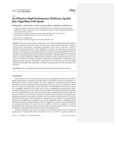 Pdf An Effective High Performance Multiway Spatial Join Algorithm