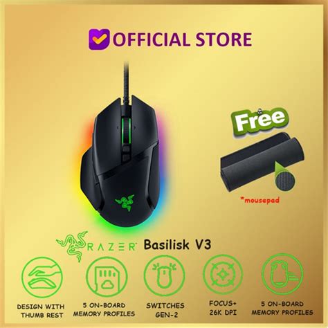 Promo Razer Basilisk V Customizable Gaming Mouse With Razer Chroma Rgb Cicil X Jakarta