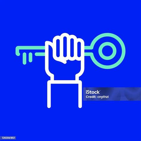 성공 라인 아이콘의 키입니다 편집 가능한 스트로크 간단한 윤곽선 아이콘입니다 0명에 대한 스톡 벡터 아트 및 기타 이미지 0명 개념 남성상 Istock