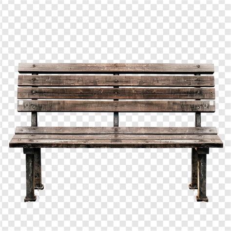 Premium Psd Dark Wooden Bench On Transparency Background Psd