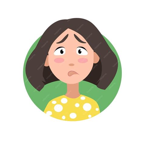여성 사용자 프로필 아바타는 여성입니다 감정이 있는 화면 보호기용 캐릭터 프리미엄 벡터