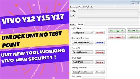 Vivo Y12 Y15 Y17 Y1s Pattern Unlock In Umt Mtk New Update Without Test