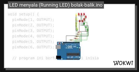 lampu menyala bergantian arduino bolak balik uno copy wokwi esp32