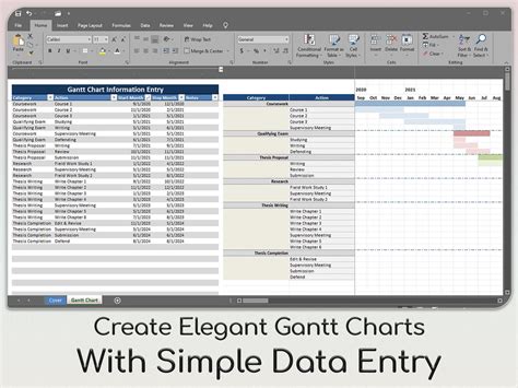 Automatic Gantt Chart Generator Simple To Use Excel Gantt Etsy