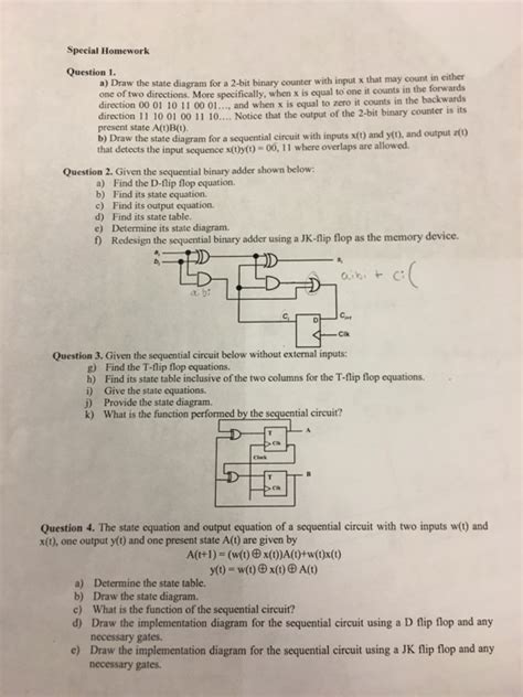 Solved Special Homework Question 1 A Draw The State