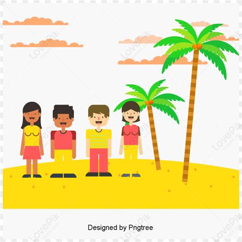 만화 일러스트 간단한 가족 여행 디자인 자유형 스타일 Png 일러스트 무료 다운로드 Lovepik