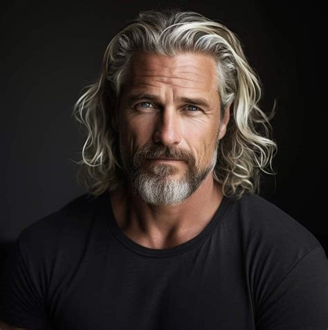 Pin By Mary Arzt On Handsome Men Grey Hair Men Long Hair Styles Men