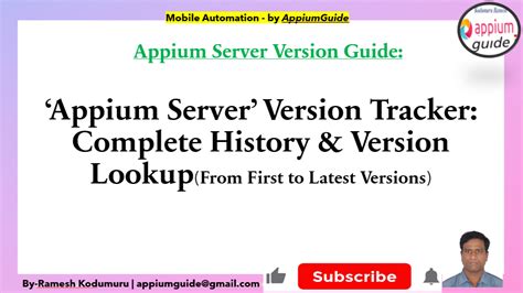 156 Appium Adv Concepts 5 Appium Server Version Tracker Complete History And Version