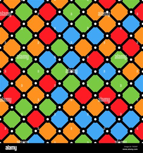 Stained Glass Window Pattern With Simple Geometric Shapes Stock Vector