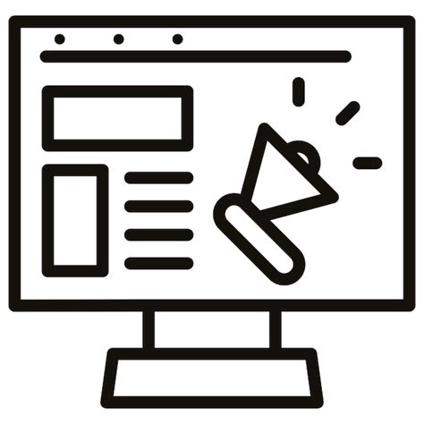 Premium Vector Internet Marketing Line Illustration