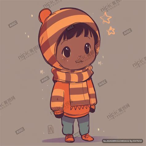 Ai创作图戴帽子的男孩插画 唯美小男孩插画 卡通帅气小男孩 Q版普米族男孩 Q版珞巴族男孩 卡通萌男孩 Q版男孩形象 卡通带帽子的小男孩 Q版