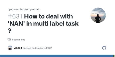 How To Deal With Nan In Multi Label Task · Issue 631 · Open Mmlab
