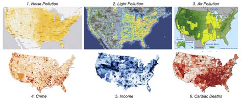 visualization of various geo spatial data sources used in our health