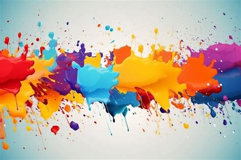 Premium Photo Abstract Grunge Background With Colourful Paint Splashes
