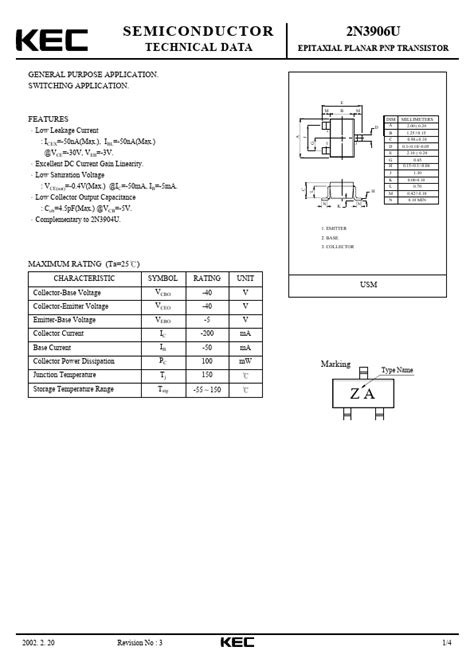 2n3906u Pnp Transistor Kec 2n3906u Pnp Transistor Kec