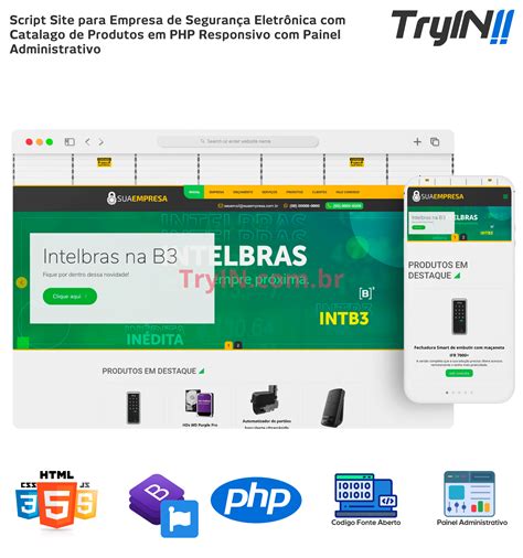 Script Site Para Empresa De Segurança Eletrônica Com Catalago De Produtos Em Php Responsivo Com