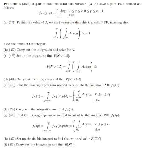Solved Problem A Pair Of Continuous Random Variables Chegg