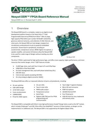 Nexys4ddr Rm FPGA Board Datasheet PDF Operating Systems Computer Software And Applications