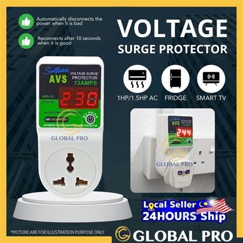 Avs 13a Digital Plug In Automatic Voltage Surge Protector Universal
