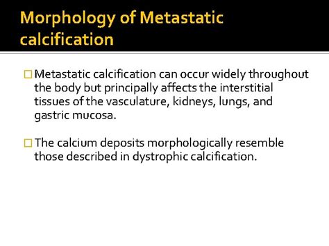 Pathologic Calcification Objectives Define Calcification Types Of Calcification