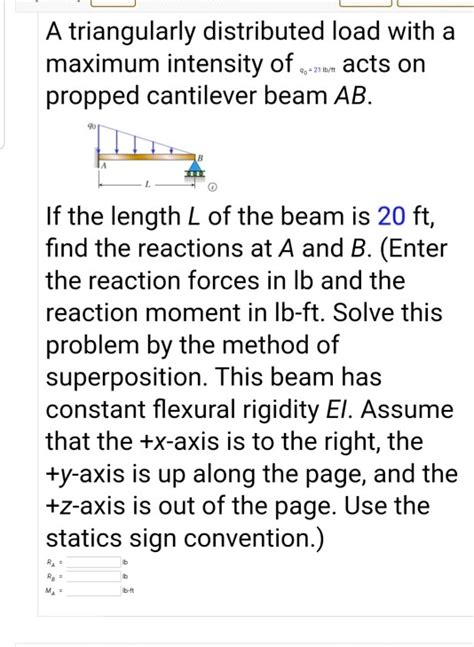 Solved A Triangularly Distributed Load With A Maximum Intensity Of