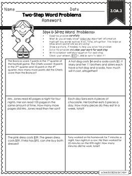 OA Two Step Word Problems By Siri Latina Teachers Pay Teachers