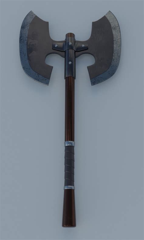 3d Model Battle Axe Weapon Low Poly Pbr 3d Model Vr Ar Low Poly