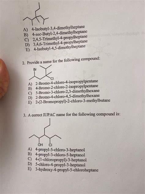 Solved A 4 Isobutyl 3 4 Dimethylheptane B
