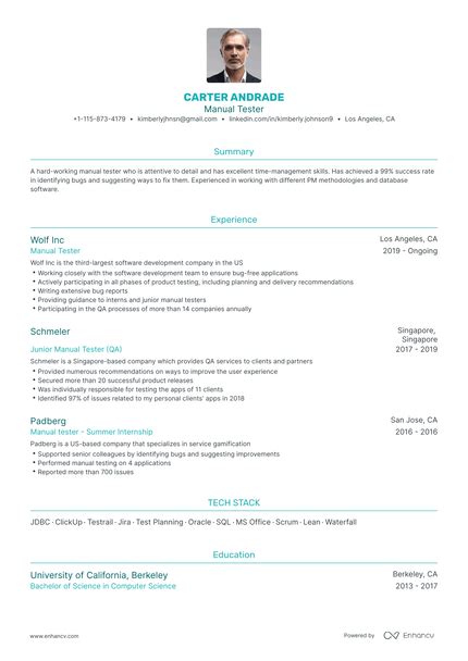 6 Manual Tester Resume Examples Guide For 2023