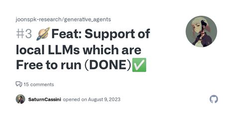 🪐feat Support Of Local Llms Which Are Free To Run Done · Issue 3 · Joonspk Research