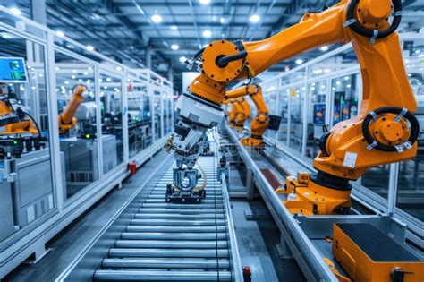 Advanced Robotic Arm In Modern Industrial Facility Stock Illustration Illustration Of Digital