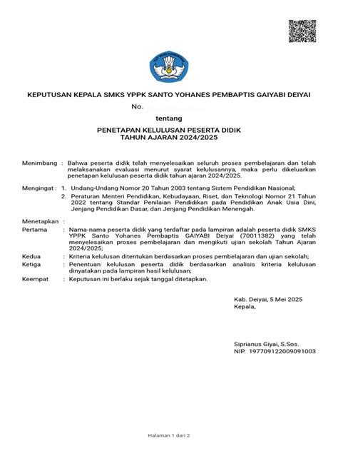 Pengumuman Kelulusan Siswa Kelas 12 Tahun 2024 Pdf