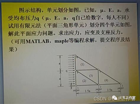 【有限元分析】matlab平面三角形单元有限元分分析代码 技术邻