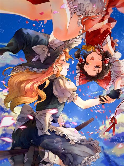 Reimu Hakurei Hakurei Reimu Reimu Kirisame Marisa Shoujo Ai Сёдзе Аи Лесбухи