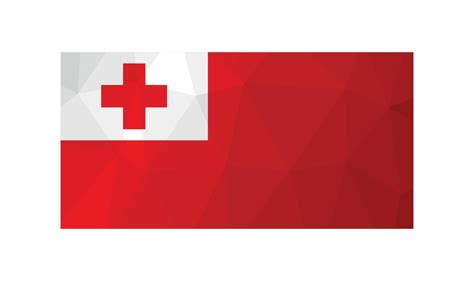 Vector Illustration Official Symbol Of Tonga National Flag With Cross