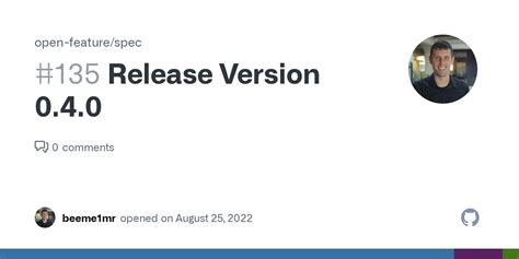 Release Version 040 · Issue 135 · Open Featurespec · Github