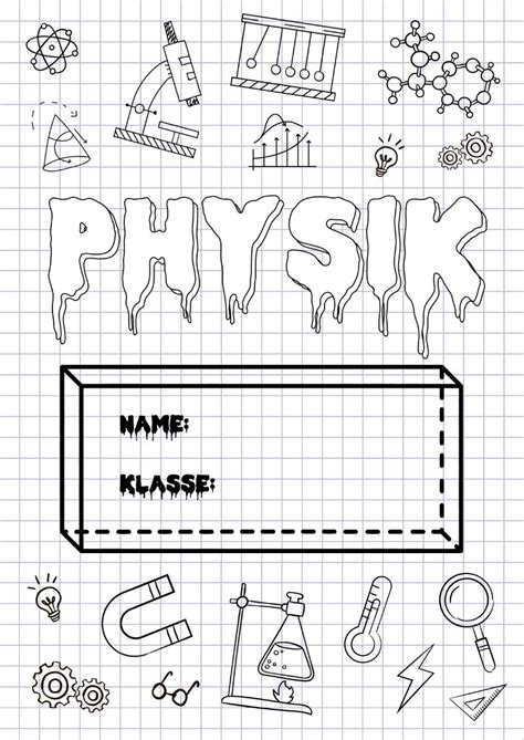 Deckblatt Für Physik Physik Deckblatt Deckblatt Schule Deckblatt